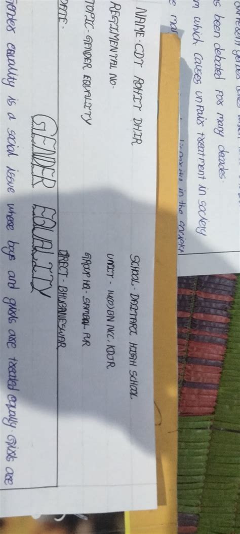 Gender Equality India Ncc