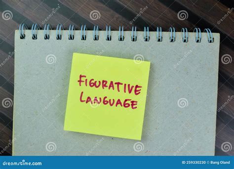 Concept Of Figurative Language Write On Sticky Notes Isolated On Wooden
