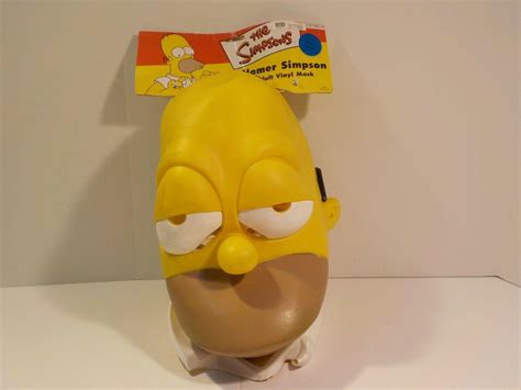N Vintage 1999 90s Homer Simpson Deluxe Rubber Mask 1990s Simpsons