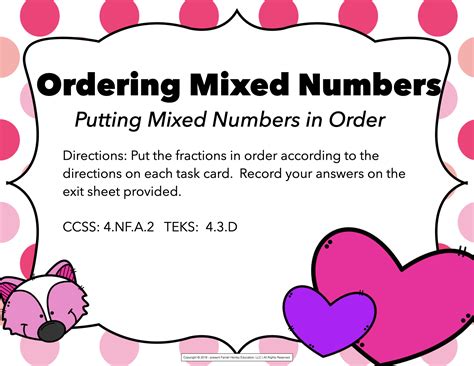 Ordering Mixed Numbers Putting Mixed Numbers In Order Learning