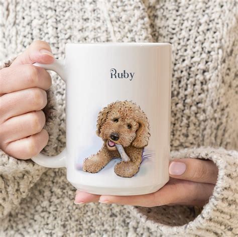 Personalized Goldendoodle Mug For Doodle Mom Red Golden Doodle
