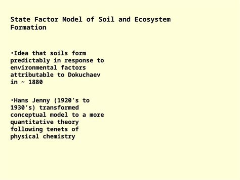 Ppt State Factor Model Of Soil And Ecosystem Formation Idea That