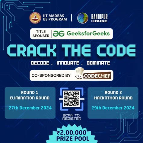 Crackthecode Problemsolving Innovation Teamwork Codingchallenge Bandipur House Iit