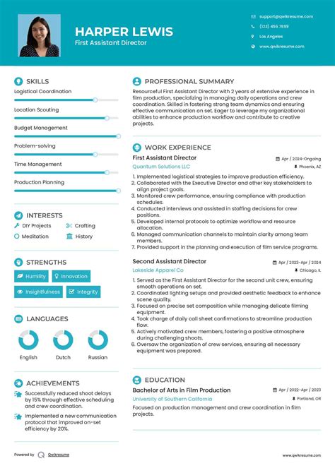10 Second Assistant Director Resume Samples And Templates For 2025