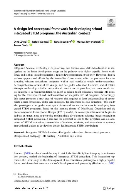 Pdf A Design Led Conceptual Framework For Developing School