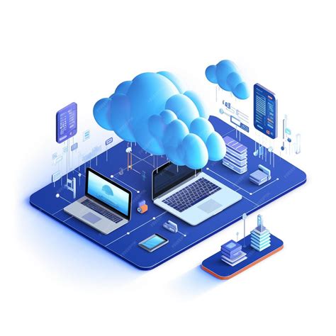Premium Photo Concept Of Cloud Computing Technology Isometric