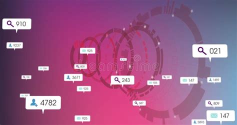 Floating Data Bubbles On Dashboard With Rings Values On Magnifying