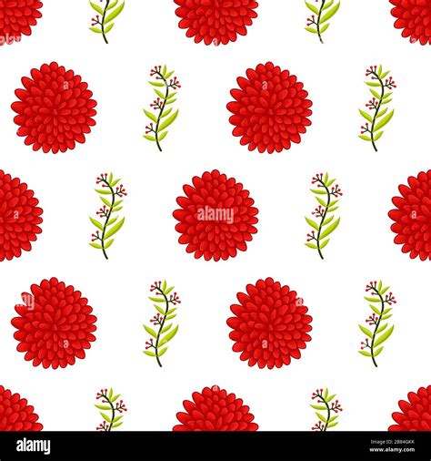 Vector Illustration Seamless Floral Leaf Pattern Background Stock