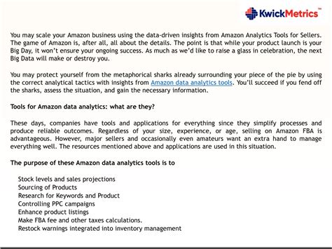 Ppt How Amazon Data Analytics Tool Features And Benefits Help Amazon Sellers Powerpoint