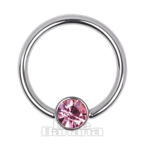 Flat Rose Jewelled 12mm Bcr Ball Closure Ring Piercing Jewellery