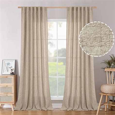Bgment Linen Curtains 96 Inch Length 2 Panels For Living