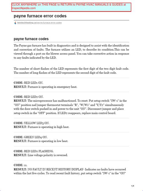 Payne Furnace Error Codes Pdf Switch Vacuum Tube