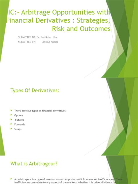 Frm Project Presentation Pdf Arbitrage Derivative Finance