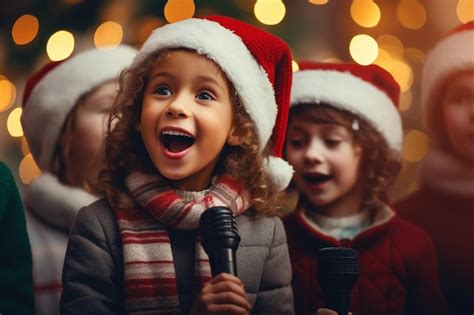 Premium Photo Joyful Carolers Singing Christmas Songs