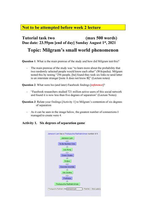 besc1072 tutorial task week 2 2021 not to be attempted before week 2 lecture tutorial task two