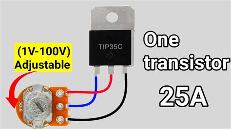 How To Make Adjustable Voltage Regulator Using Tip35c Transistor