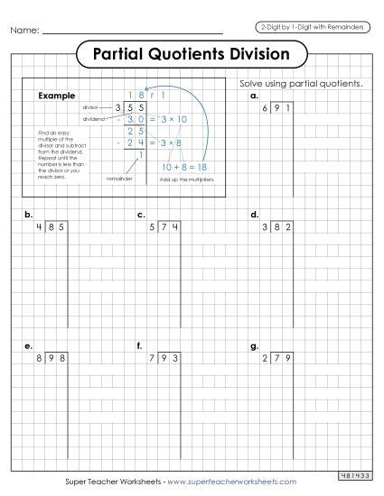 Partial Quotients Division