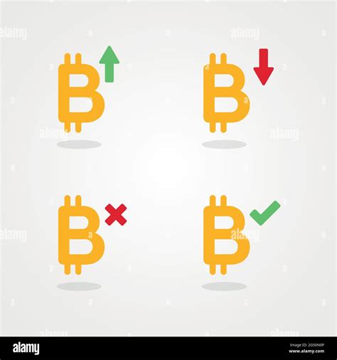 Set Bitcoin Up And Down Graph Crypto Currency Crisis Concept Digital Currency Risk Vector