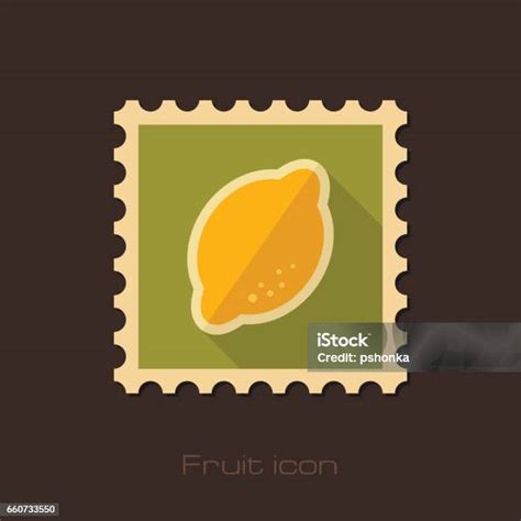 Lemon Flat Stamp Tropical Fruit Vector Stock Illustration Download Image Now Agriculture