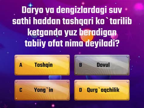 Tabiiy Fan 3 Chorak Testlari Tuzuvchi Kadirova E M Quiz