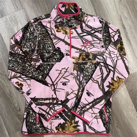 Vintage Aop Pink Camo Mossy Oak Womans Fleece Depop