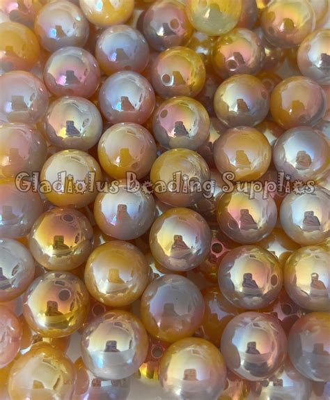 16mm Sunshine Uv Beads Acrylic Shiny Beads Bubblegum Beads Loose