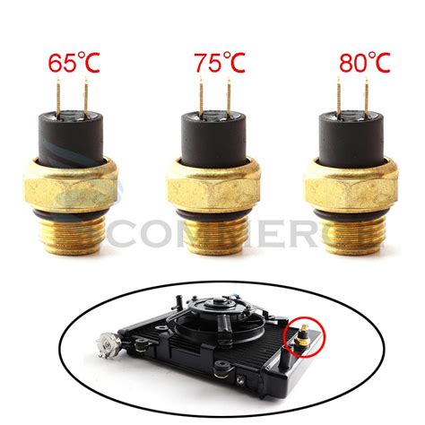 M16 Electric Radiator Coolant Fan Water Temperature Thermostat Switch Temp Sensor 65 75 80 For