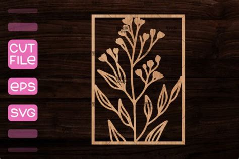 Frame With Flowers Laser Cut · Creative Fabrica