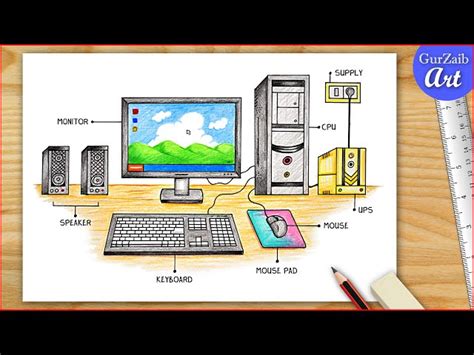 How To Draw A Computer System Unit
