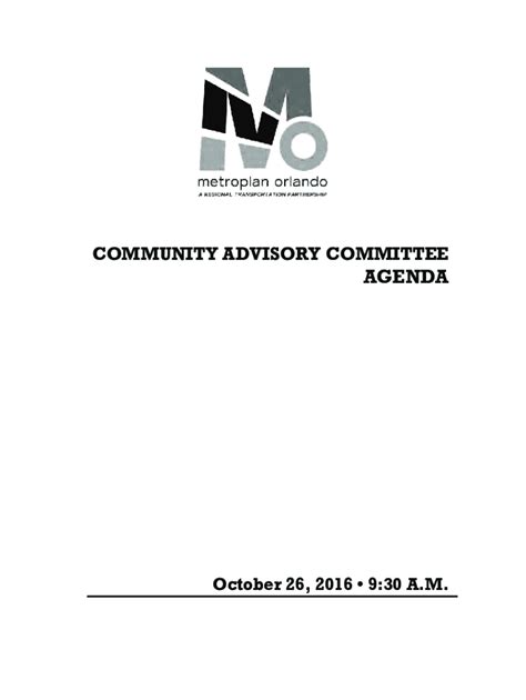 Fillable Online Chairman Tom Ohanlon Presided Metroplan Orlando Fax Email Print Pdffiller