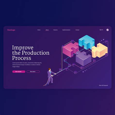 Improve The Production Process Vector Web Site Design