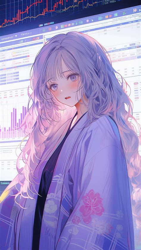 Download Wallpaper 1080x1920 Girl Kimono Screen Anime Art Samsung
