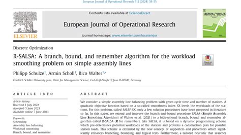 R Salsa A Branch Bound And Remember Algorithm For The Workload Smoothing Problem On Simple