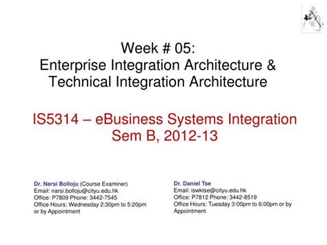 Ppt Week 05 Enterprise Integration Architecture And Technical