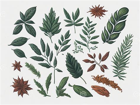 The Combination Of Beautifully Different Leaf Patterns Forms A