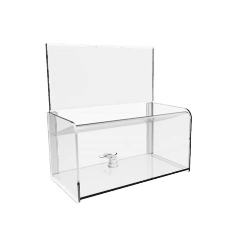 Fixturedisplays® Clear Acrylic Plexiglass Donation Box With Easy Drop