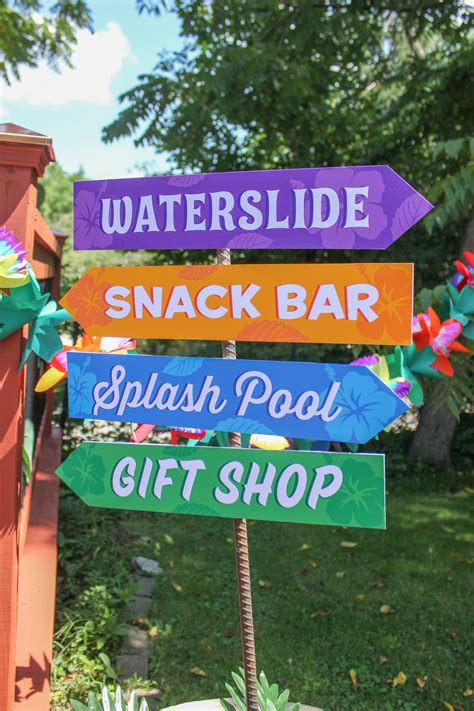 Water Park Party Directional Signs Just Add Confetti