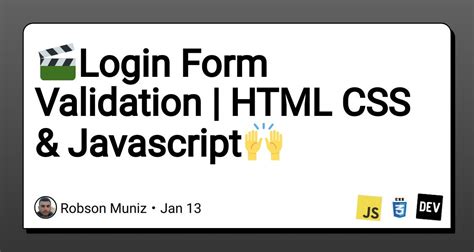 🎬login Form Validation Html Css And Javascript🙌 Rdevto
