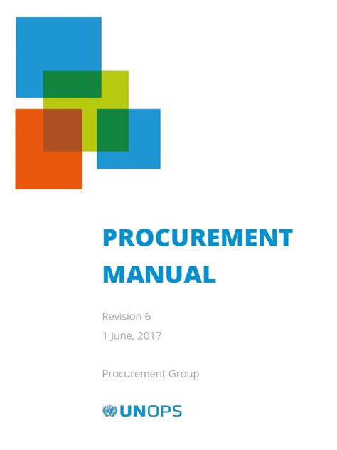 Unops Procurement Manual En Pdf Procurement Request For Proposal