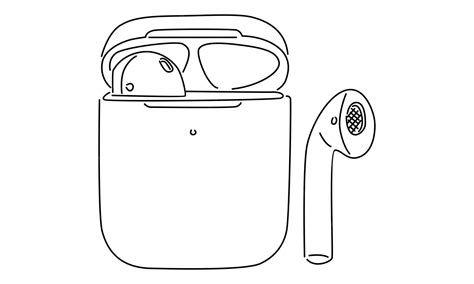 Arte Lineal De La Ilustración De Vector De Auriculares Inalámbricos