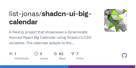 Github List Jonasshadcn Ui Big Calendar A Nextjs Project That