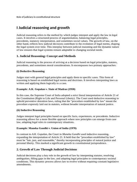 Role Of Judiciary In Constitutional Structure Pdf Precedent