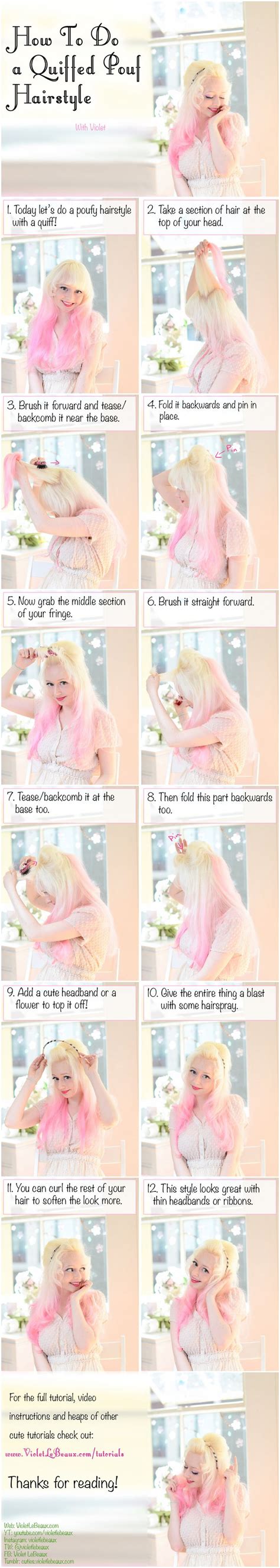 Pouf With A Quiff Hair Tutorial By Violetlebeaux On Deviantart Pouf