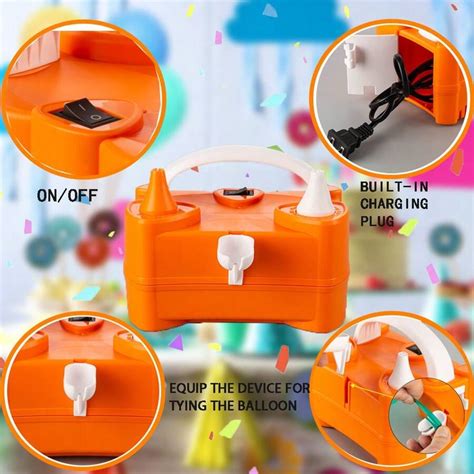Balloon Pump Electric Air Inflator Portable Automatic Dual Nozzle Balloon Blower 110~120v 400w