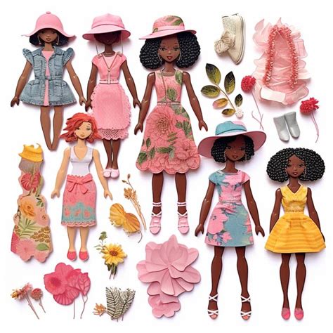 A Close Up Of A Group Of Dolls With Different Outfits Generative Ai