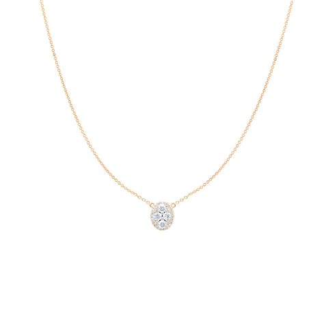 18 Karat Yellow Gold Diamond Illusion Setting Necklace Sofia Jewelry