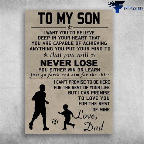 Football Father Son Quotes Personalized Football Team Quote For Son