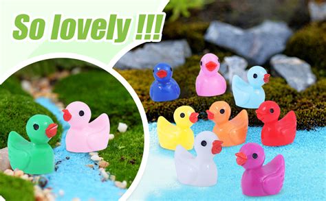 100pcs Mini Ducks 10 Colors Tiny Duck Figures Mini Resin