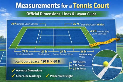 Measurements For A Tennis Court Official Dimensions Lines And Layout Guide