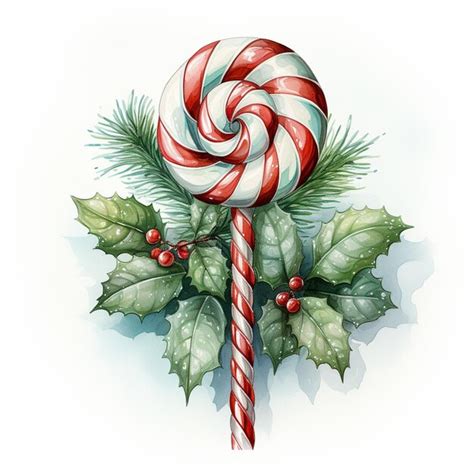 Premium Ai Image There Is A Candy Cane With A Candy Cane On Top Of It Generative Ai